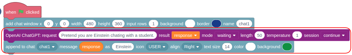 ChatGPT AI: Chat with Einstein (Difficulty: 3) | CreatiCode Scratch